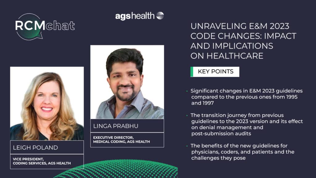 RCM Challenges: Unraveling E&M 2023 Code Changes - AGS Health